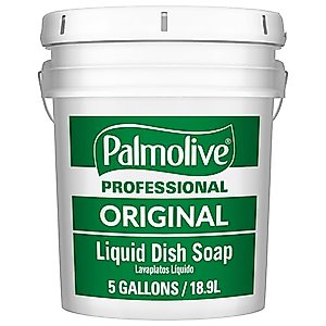 PALMOLIVE Professional Dishwashing Liquid, Dish Soap, Dish Liquid Soap, Phosphate Free, pH Balanced, Dishwasher Cleaner, 5 Gallon Bucket (Part Number: 204917), 10035110049172