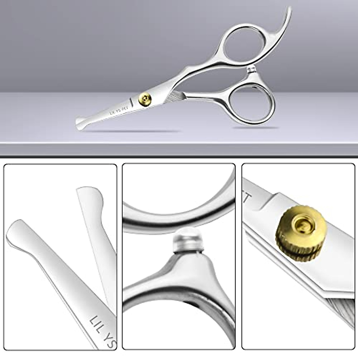 LILYS PET 5.0" Right-Handed Round-Tip Pet Grooming Scissors, Stainless Steel Small Ball Tip for Nose Hair,Ear Hair,Face Hair,Paw Hair for Dogs and Cats…