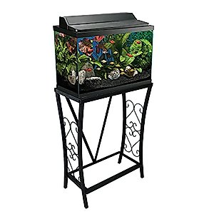 Aquatic Fundamentals 10 Gallon Metal Aquarium, 20.9" L x 11" W, Black