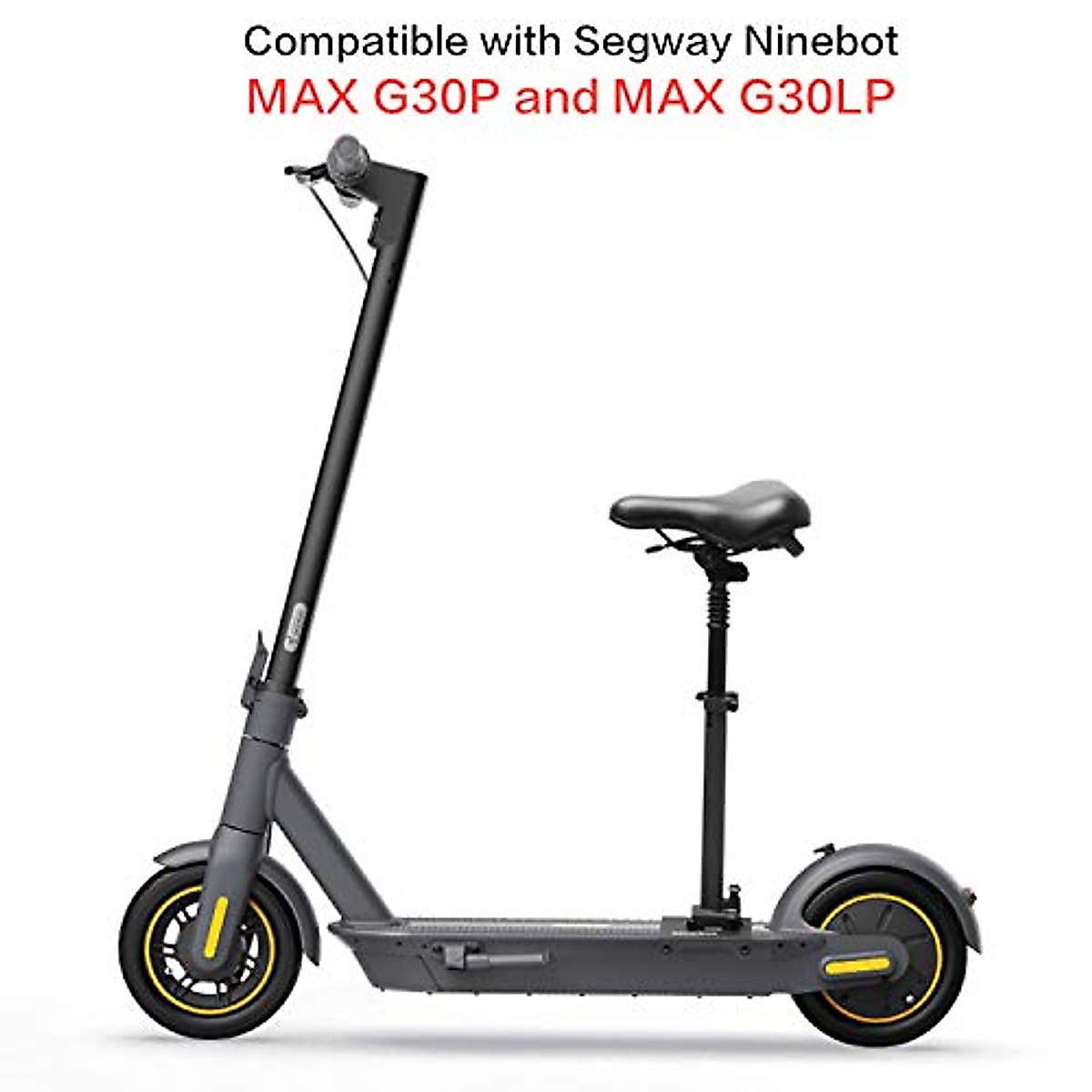Segway Ninebot Electric Scooter Seat Saddle for MAX G30P and G30LP, Adjustable Comfortable and Shock Absorbing MAX Seat Saddle, Black, Large