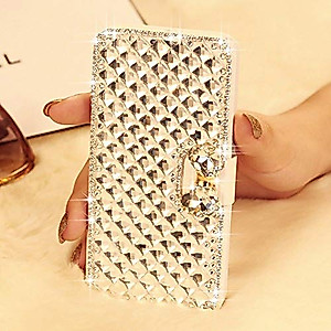 Bonitec Compatible with iPhone 12 Pro Max Wallet Case, Cute Shiny Luxury Bling Glitter Bowknot Crystal Diamond Rhinestone Wallet Flip Stand Case Kickstand Protective Full Body Cover with Card Slot
