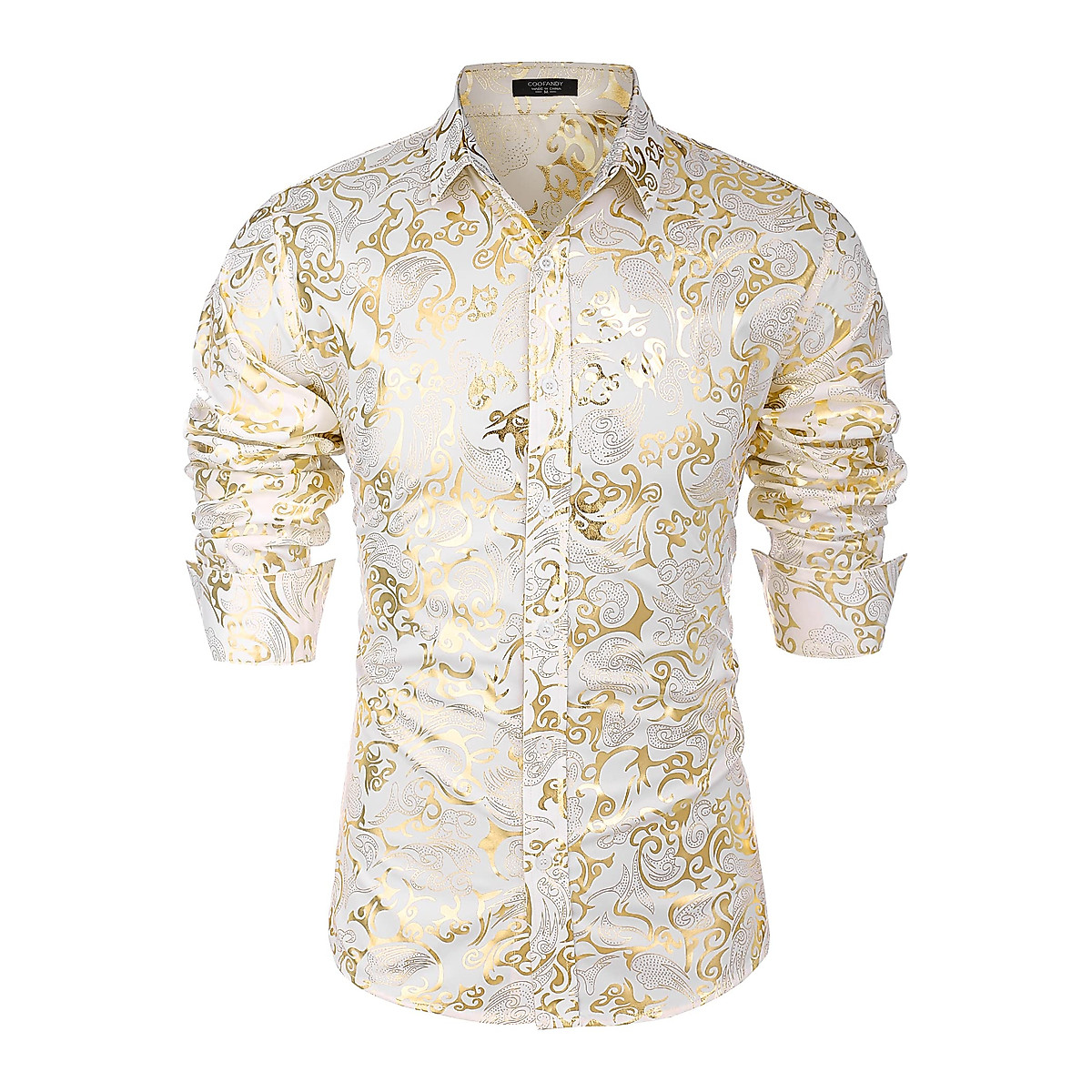 COOFANDY Men's Party Shirt Wedding Performance Valentine Tuxedo Slim Fit Shirts