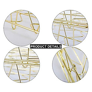 PAG Desktop File Organizer Metal Stackable Letter Tray Paper Holder Rack, 2 Pack, Gold