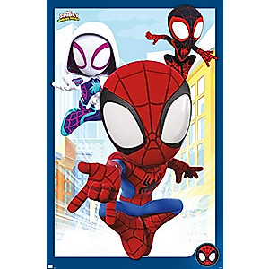 Trends International Marvel Spidey and His Amazing Friends-Group Wall Poster, 14.725" x 22.375", Premium Unframed Version