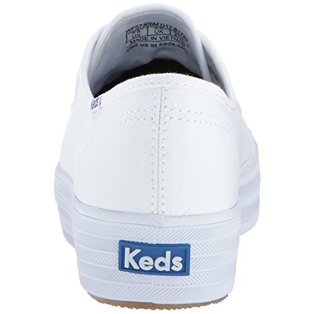 Keds Women's Triple Kick Canvas Fashion Sneaker, White, 9 M US