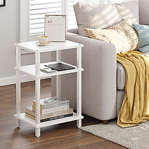 TUTOTAK End Table, Side Table, Nightstand, 3-Tier Storage Shelf, Sofa Table for Small Space, Living Room, Bed Room TB01BW049