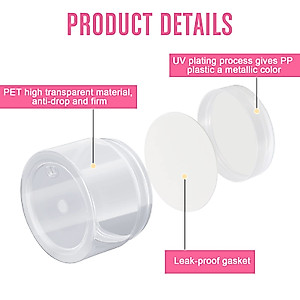 Patelai 4 Pieces Round Clear Wide-mouth Leak Proof Plastic Container Jars with Lids for Travel Storage Makeup Beauty Products Face Creams Oils Salves Ointments DIY Making or Others (Clear,2 Ounce)