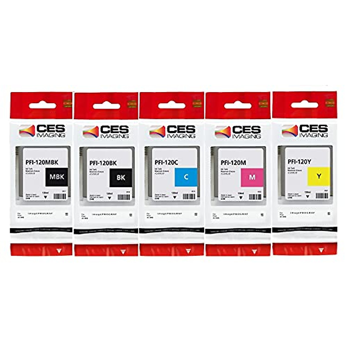 Replacement Canon PFI-120 130ml Ink Tank Set PFI-120MBK PFI-120BK PFI-120C PFI-120M PFI-120Y in Retail Package