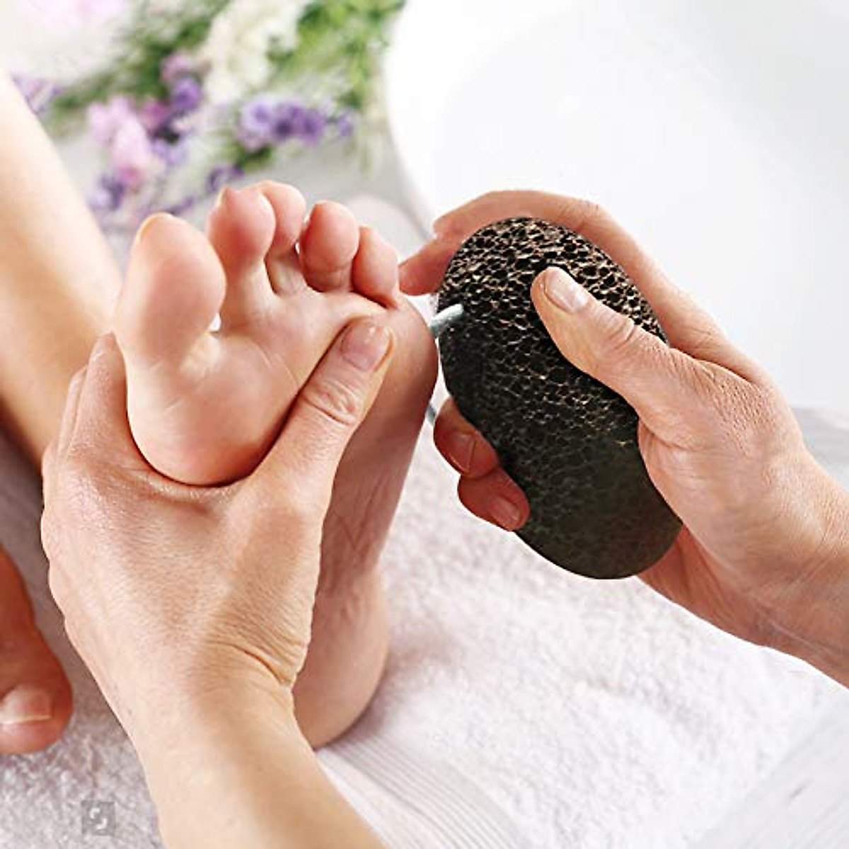 TOUGS Pumice Stone for Feet, Hard Skin Callus Remover and Scrubber, Callus Remover Foot Scrubber Home Pedicure Exfoliation, 4 Pack