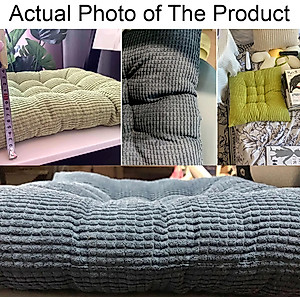 JREDDI Chair Cushions for Dining Chairs 2 Pack - Thickening Kitchen Chair Cushions Set of 2 with Ties, U-Shaped Corn Grain Tatami Cushion Horseshoe for Kitchen Office Room Decor (Light Brown)