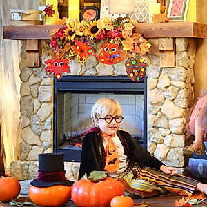 Winlyn 72 Sets Magic Color Scratch Art Fall Ornaments Decorations DIY Fall Craft Kits Scratch Paper Autumn Maple Oak Leaves Pumkins Acorns for Kids Party Favors Classroom Home Activity Art Project