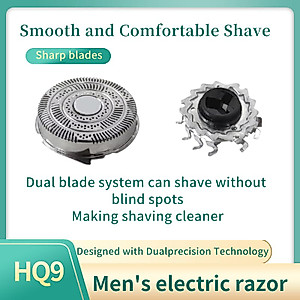 HQ9 Replacement Shaver Head Blades Fit for Norelco HQ9 8240 8250 8260 XL AT 880, Superior Precision Cutters Blades for Norelco,Mens' Electric Shaver Replacement Blade Dry & Wet Dual-use(3 Pcs）