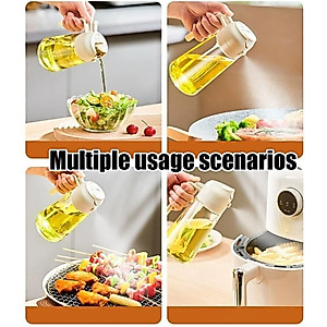 ZMPDJG 2 In 1 Oil Dispenser And Oil Sprayer, Oil Sprayer for Cooking, Cooking Oil Dispenser Sprayer, Oil Dispenser for Kitchen Spray, 2in1 Glass Olive Oil Dispenser Bottle (Black, 470ML)