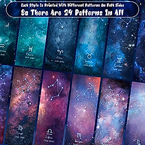 12 Pcs Personalised Space Starry Night Bookmarks, Bulk Book Marks for Women/Men, Unique Zodiac Constellaion Bookmark for Book Lovers, Cool Book Mark for Adults,Kids,Teachers,Students,Reading Present