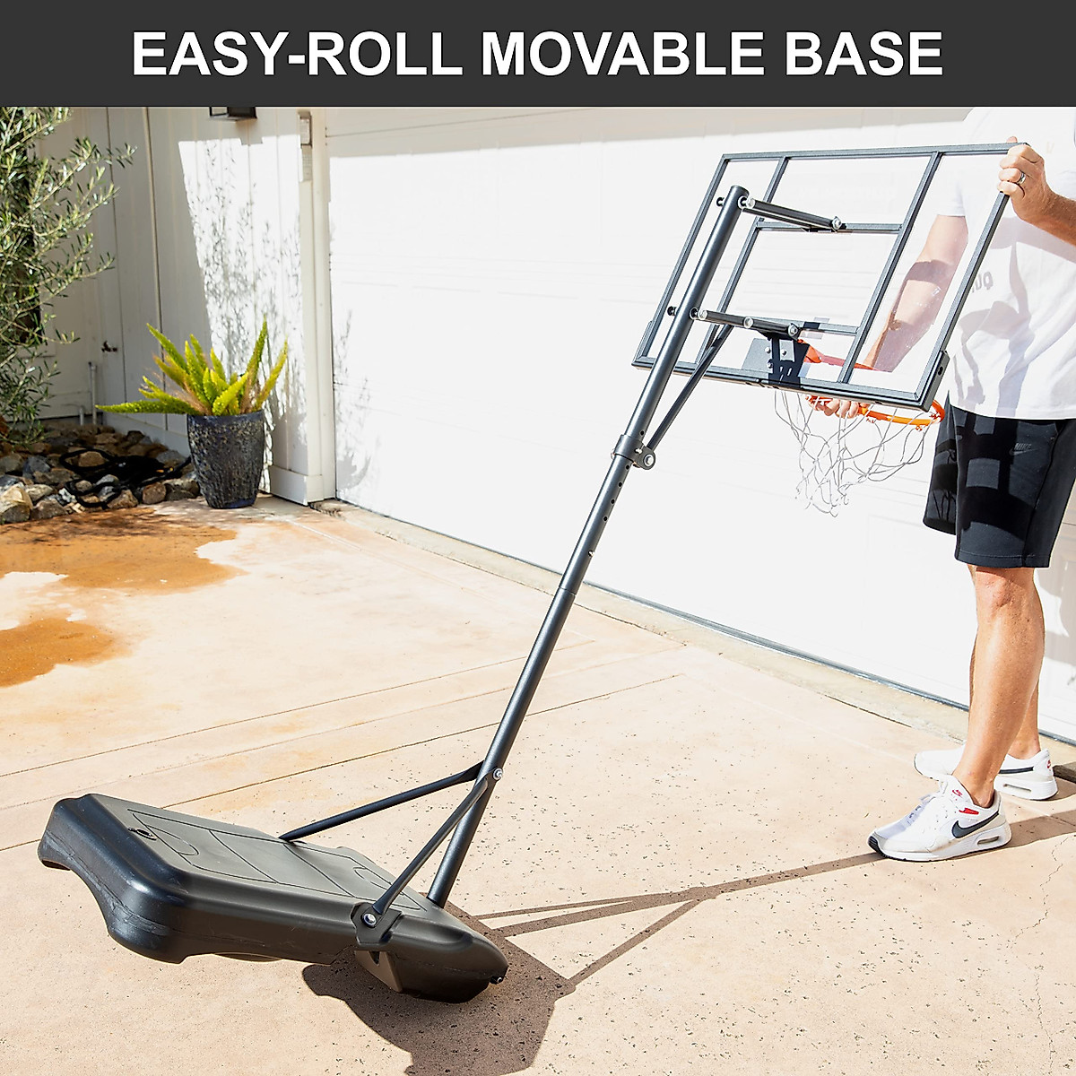 QUICKPLAY Baller Mini Hoop System | Portable Basketball Hoop System with Adjustable Height Pole