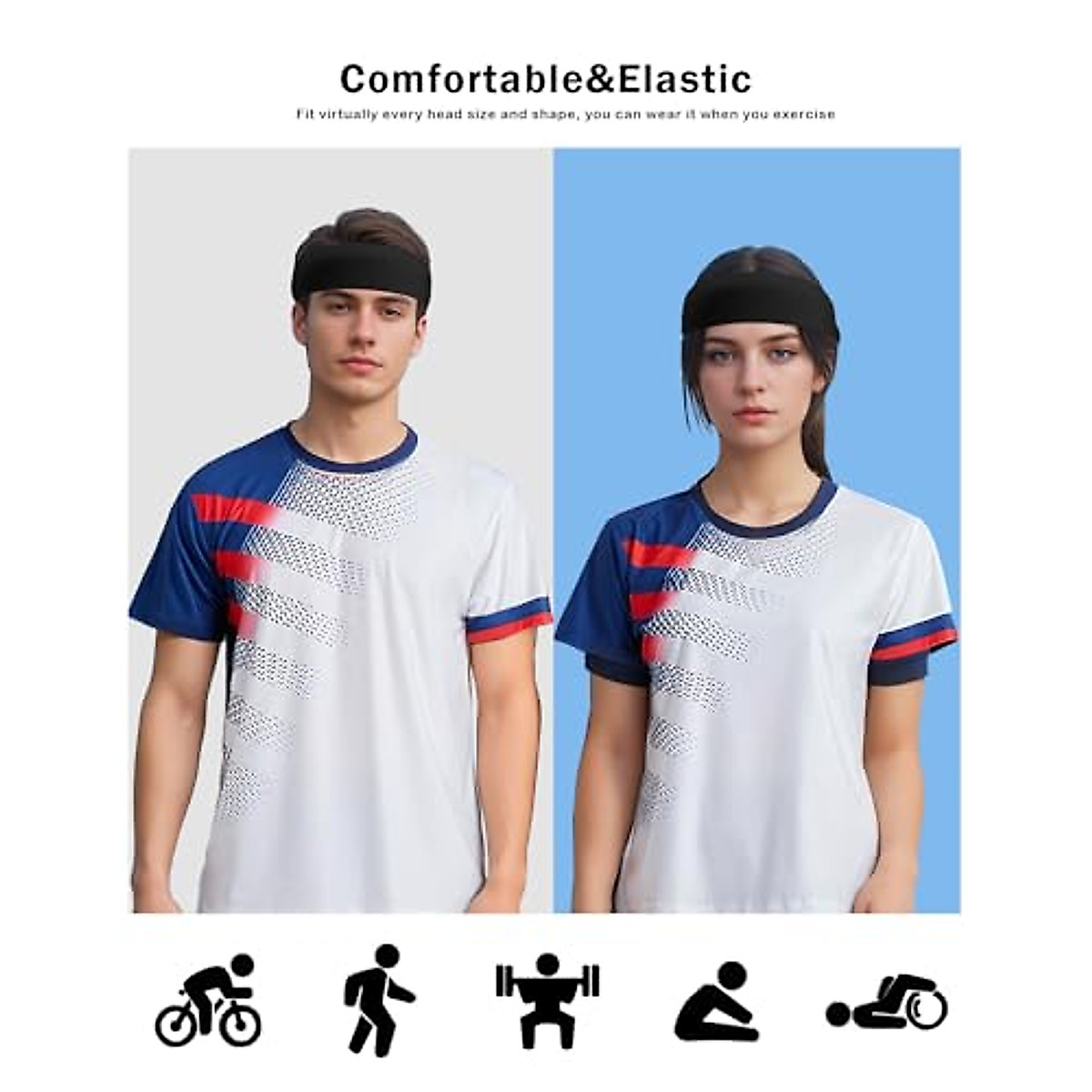 Black Head Tie Headband, Tie Up Sweatband for Tennis Sweat Hair Band Ninja Karate Pirates Basketball, Running, Workout for Men Women Boys Girls (Black 4 Pack)