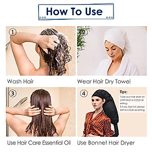 TEPENAR Bonnet Hair Dryer Attachment: Upgraded Extra Large Hooded Hair Dryer Adjustable Soft Blow Dryer Caps - Easy to Use for Natural Curly Textured Hair Care Styling Fast Drying