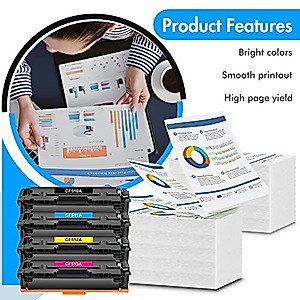 INFITONER 204A Toner Cartridges 4 Packs Compatible for HP 204A CF510A CF511A CF512A CF513A for HP Color Pro M180 M181 M180n M181fw M154nw M154a M154 Series Printer Ink ( Black Cyan Yellow Magenta )