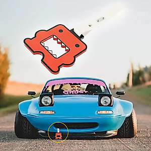 Q1-TECH, JDM Tsurikawa Ring Japanese Subway Train Bus Car Handle Cute Anime Cartoon Handle Hand Strap Rear Front Bumper Warning Rings Drift Charm Drift Car Accessory (Domo-ORWH)