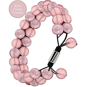 POLLDAN® Rose Quartz Bracelet | 8,5 mm Rose Quartz Crystals AAA Grade | Amethyst Gemstone Beaded Bracelets for Women | Rose Quartz Bracelets For Women