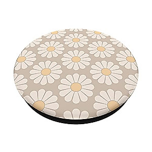 Tan - Daisy Floral Flower Design PopSockets Swappable PopGrip