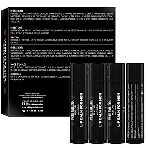 Viking Revolution All Natural Lip Balm - Moisturizer for Dry, Cracked, Chapped Lips (4 Pack)