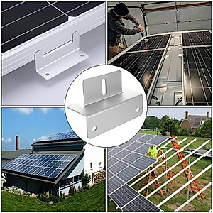 GLEEJON 16Pack Solar Panel Mounting Brackets, Solar Panel Mounting Z Brackets Kit with Nuts and Bolts for RV Camper, Boat, Wall and Other Off Gird Roof Installation, Solar Panel Mounting Hardware