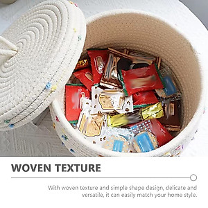 Cabilock Rope Storage Basket Countertop Baskets Woven Storage Basket Laundry Hamper Storage Baskets for Organizing Round Basket with Lid Sundries Organizer Shelf To Weave Rattan Cotton Rope