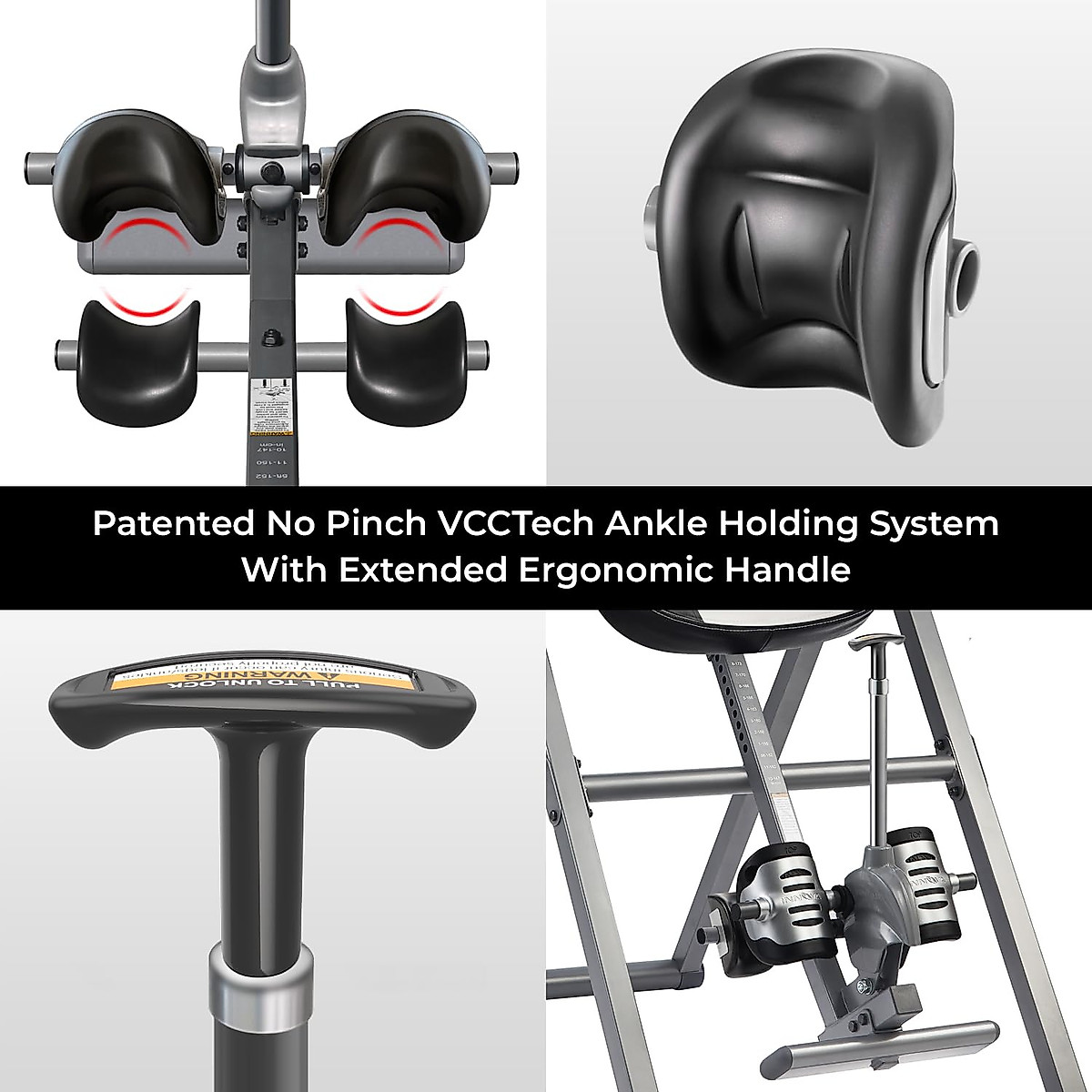 INNOVA HEALTH AND FITNESS ITM5900 Advanced Heat and Massage Inversion Table, Gray/Black