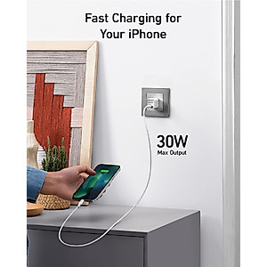 Anker USB C GaN 30W, 511 Charger (Nano 3) with 6ft Bio-Based USB-C to Lightning Cable (MFi Certified), for iPhone 14/14 Pro/14 Pro Max/13/13 Mini/13 Pro/13 Pro Max/iPad Pro