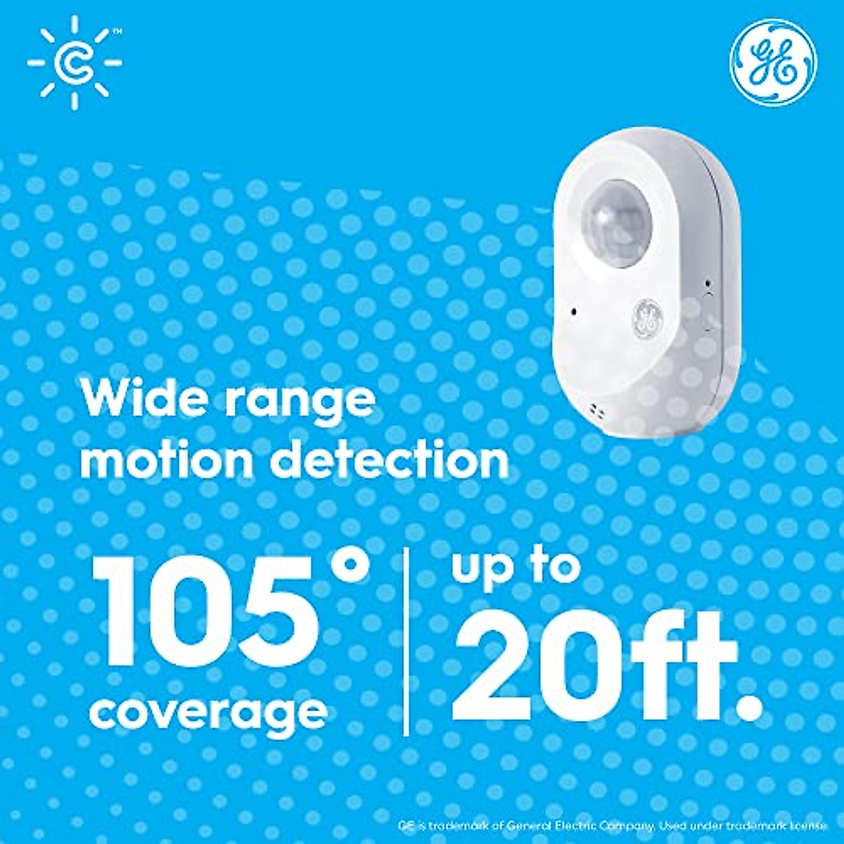 GE CYNC Smart Wire-Free Motion Sensor, Programmable, Bluetooth, Ambient Light Detection, Battery-Powered