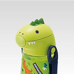 Skater PSHC4DK-A Dinosaurus Die-Cut Bottle with Straw, 14.2 fl oz (420 ml)