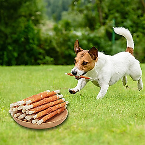 AIPET Dog Treats, Chicken Wrapped Rawhide Sticks for Dogs Treats Puppy Training Chews Snacks Sticks, 11Oz