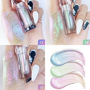 CHARMACY Multichrome Liquid Glitter Eyeshadow, Intense Chameleon Shifting Metallic Eyeshadow, High Pigmented Long lasting with No Crease Sparkling Eyeshadow (#305)