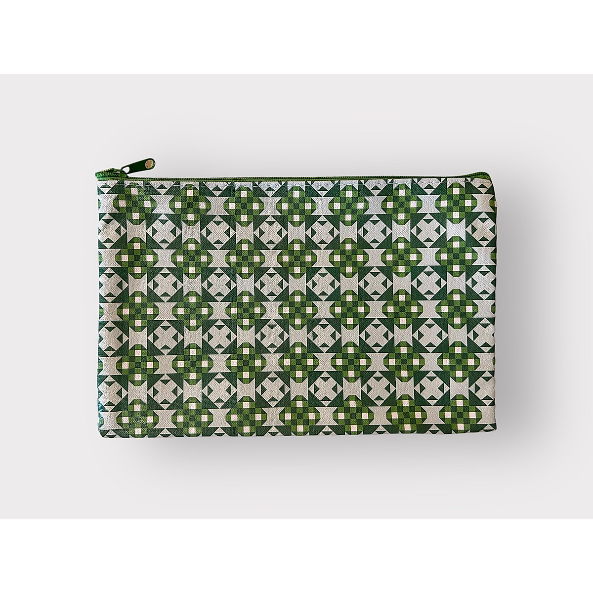 Built Quilt Quilt Patterned Pencil Pouches, Set of 5, Various Quilt Patterns, Printed Cotton Pouches, Make Up Pouches, Zippered Pouches, 8.27 in x 5.31 in (Quilt Jazz)