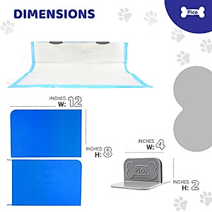 Pico Stand Up Vertical Wall Dog Puppy Pee Pad Holder - Indoor Splash Guard for Potty Training - Potty Pad Holder with Easy Clean up for Leg Lifting Small and Medium Dogs Potty Wall