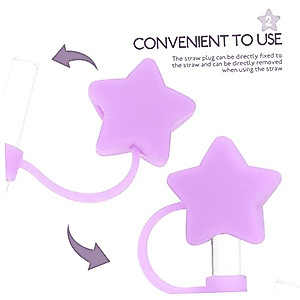 TENDYCOCO 3pcs Soft Rubber Straw Stopper Silicone Straw Tips Cover Straw Covers Cap Rubber Straws Tips Lovely Straws Tip Straw Tips Lid Purple Protective Cover -