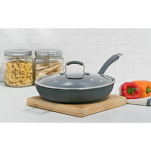Epicurious Cookware Classic Collection- Induction Dishwasher Safe Oven Safe Non-stick, 13" Covered Hard Anodized Fry Pan