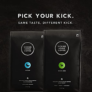 Kicking Horse Coffee, Swiss Water Process, Whole Bean, 2.2 Pound - Certified Organic, Fairtrade, Kosher Dark Roast Coffee, 35.2 Ounce