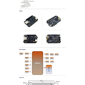 waveshare BeagleBone Black Rev C 1GHz ARM Cortex-A8 512MB DDR3 4GB 8bit eMMC Board Mini PC Development Board from Element14