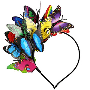 Coucoland Butterfly Fascinator Hat Monarch Butterfly Headband Crown Tea Party Halloween Costume Headpiece