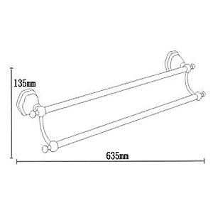 Towel BAR Rack Retro Bathroom Hardware Bathroom All Bronze European Style Bathroom Antique Towel Bar Double Pole Towel Hanging Rod