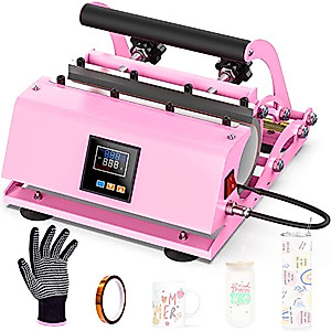 Pro 30 OZ Tumbler Heat Press Machine, Findcolor Mug Press for 11 OZ 15 OZ 16 OZ 20 OZ 30 OZ Straight Skinny Sublimation Tumblers, Cup Heat Press DIY Sublimation 30OZ Tumbler Press (Pink)