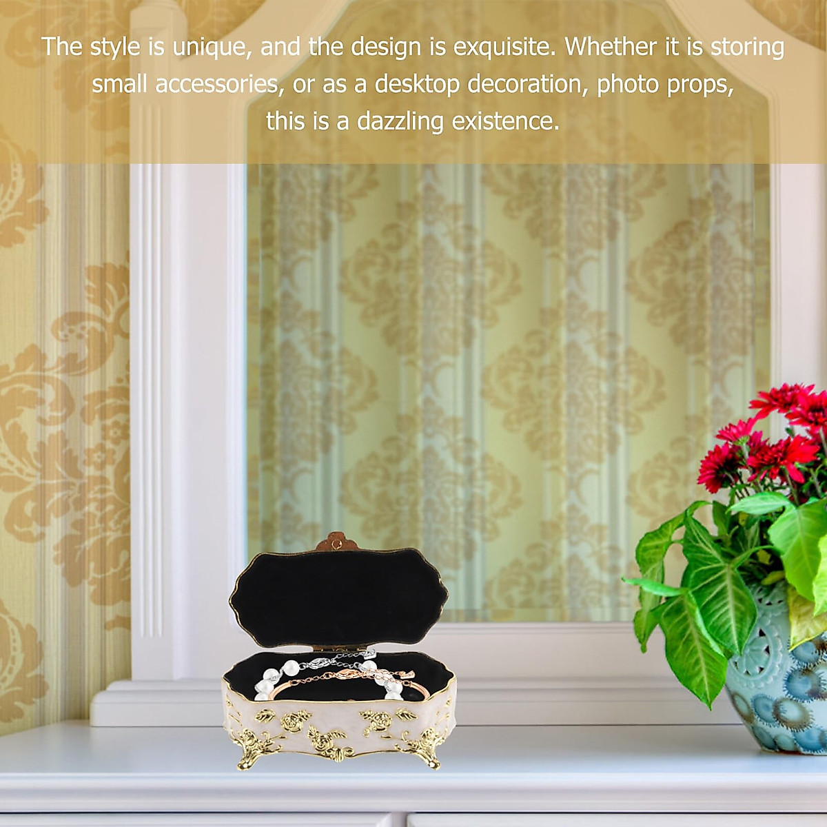 Zerodeko Box Jewelry Box Exquisite Earring Case Decorative Bracelet Case Household Earring Case Jewelry Storage Supply Jewelry Trinket Organizer Jewelry Storage Accessory Desktop Decor