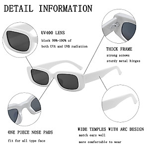 MIDEJACY Rectangle Sunglasses for Women Men Trendy Fashion Retro, 90s Y2K Vintage Narrow Square Frame Sunglasses Cool