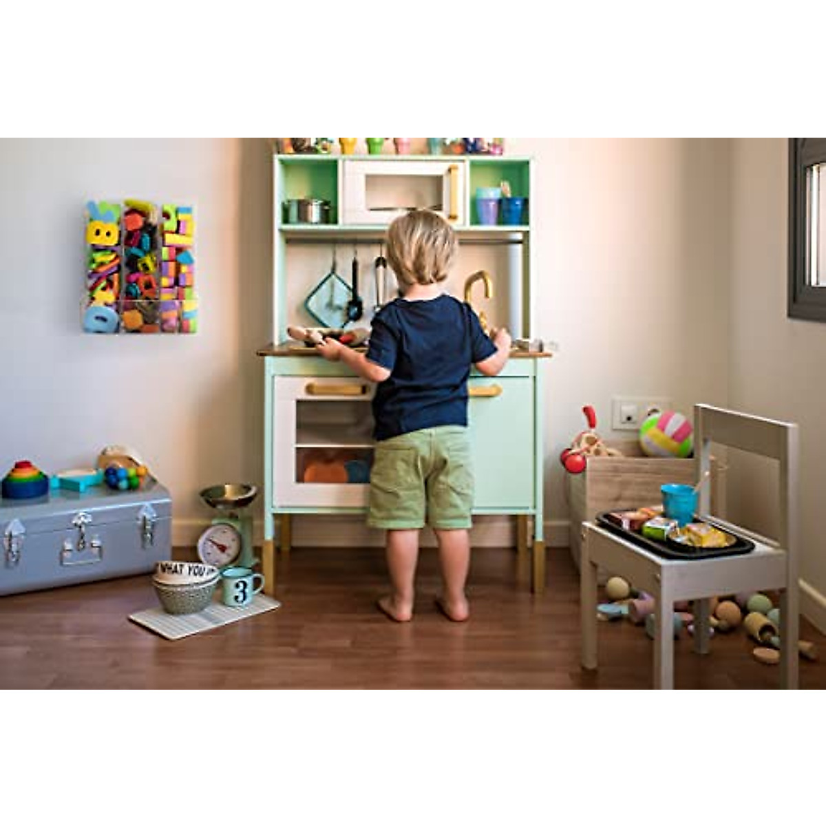 SimplyImagine Acrylic Triple Divided Wall Toy Dispenser, Hanging Organizer and Storage Bin for Childrens Room - 3 Compartment Clear Holder for Blocks, Cars, Trains, Balls, Darts, Snacks and More