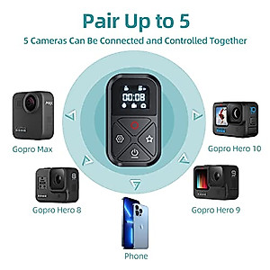 AFAITH Smart Wireless Remote Control for GoPro Hero 11/10/9/8/MAX Black, Rainproof WiFi Controller for GoPro Hero 11/10/9/8/MAX Black