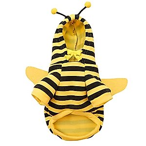Pet Clothes for Medium Dogs Cartoon Bee Printing Sweater Cats Bee Sweater Set Bee Dressing Supplies Winter Sweater 6 Sizes Clothes for Small Dogs Girls Dress