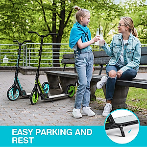 SmooSat S8 Kick Scooter for Kids Ages 8+, Teens & Adults, Super Smooth Ride, Up to 220 lbs, Adjustable Height, Ergonomic Y-Type Handlebar, Ideal Gift