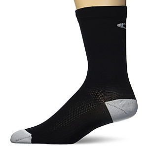 Oakley mens Ribbed Ellipse Long Socks, Blackout, Large US